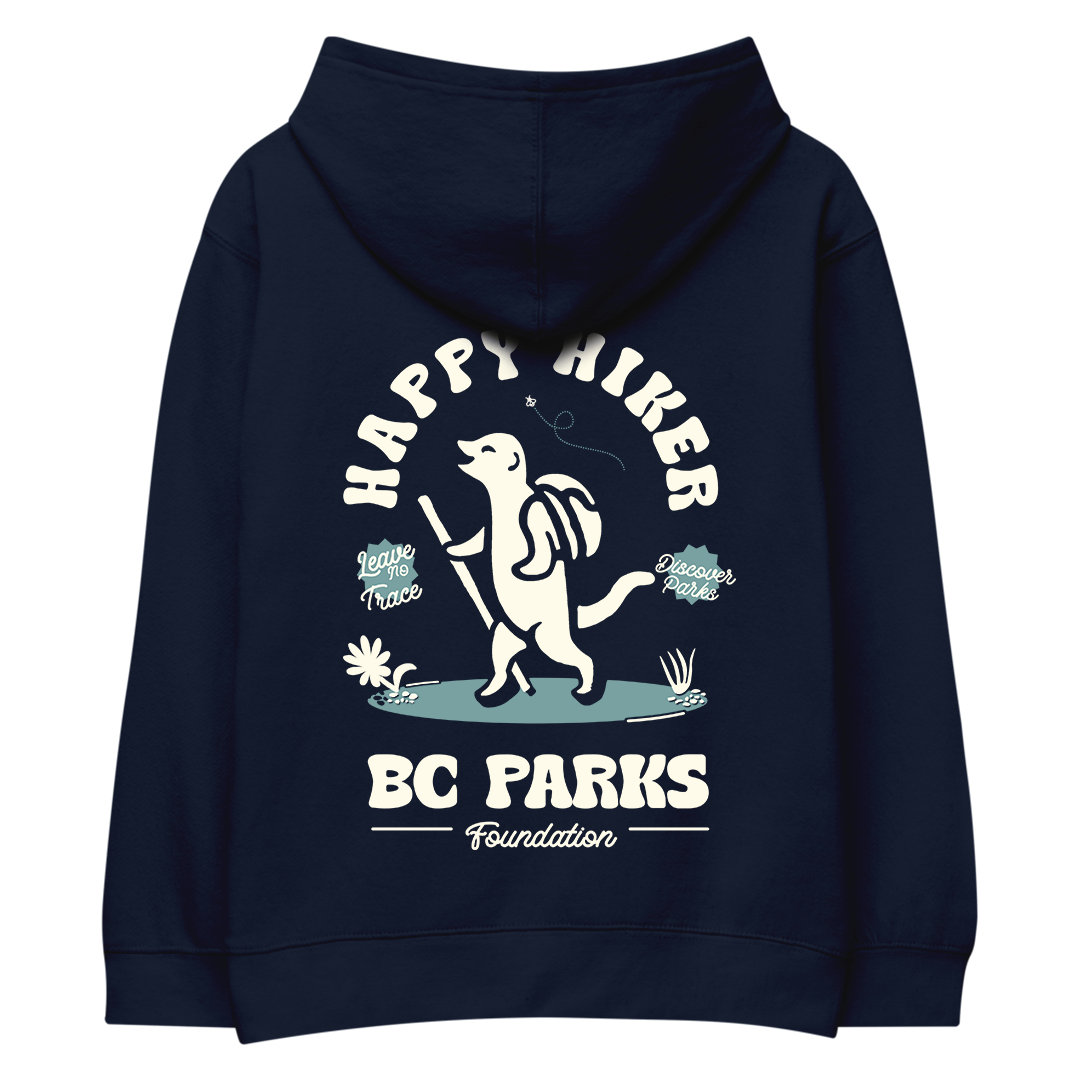 Happy Hiker Kids Hoodie - BC Parks Foundation – BC Parks Foundation Shop